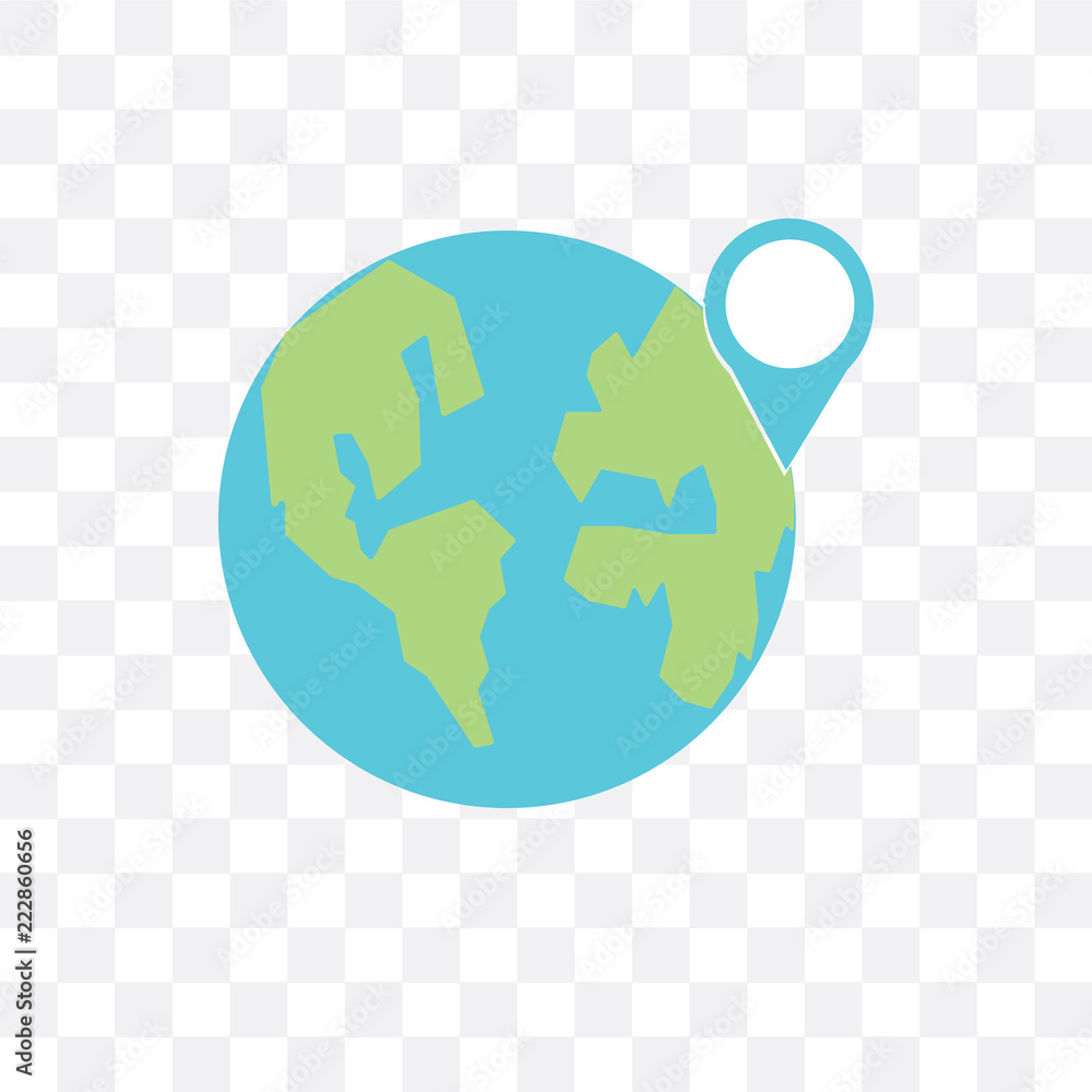 planet earth icon isolated on transparent background. Simple and ...