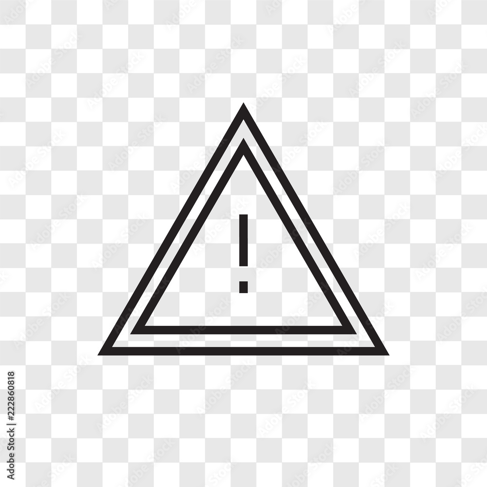 Warning vector icon isolated on transparent background, Warning logo ...