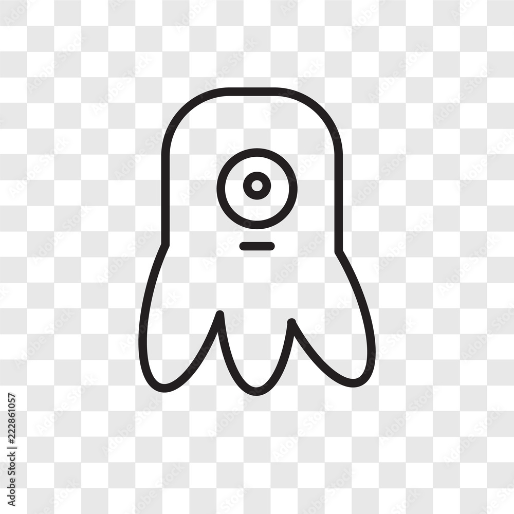 Alien vector icon isolated on transparent background, Alien logo design ...