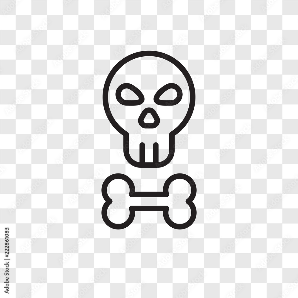 Skull vector icon isolated on transparent background, Skull logo design ...