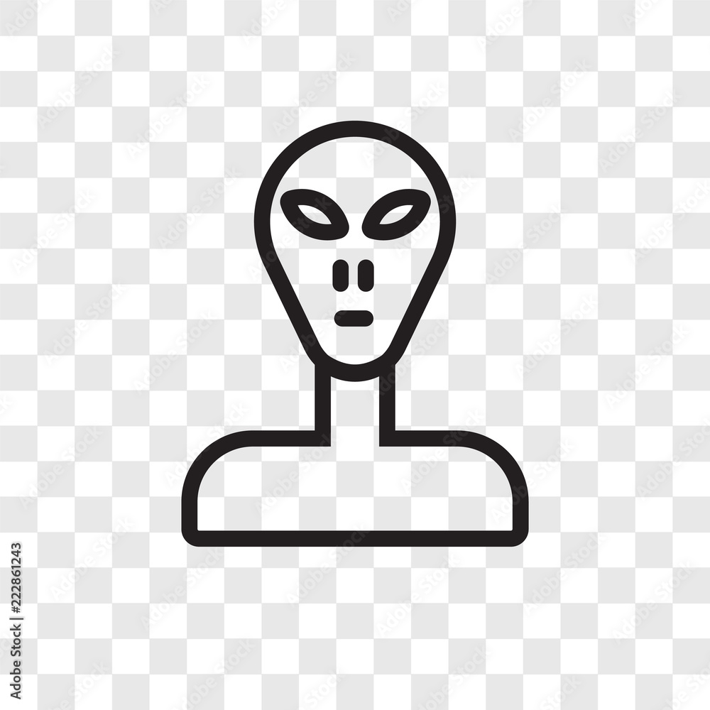 Alien vector icon isolated on transparent background, Alien logo design ...