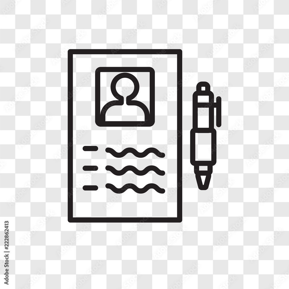Resume vector icon isolated on transparent background, Resume logo ...
