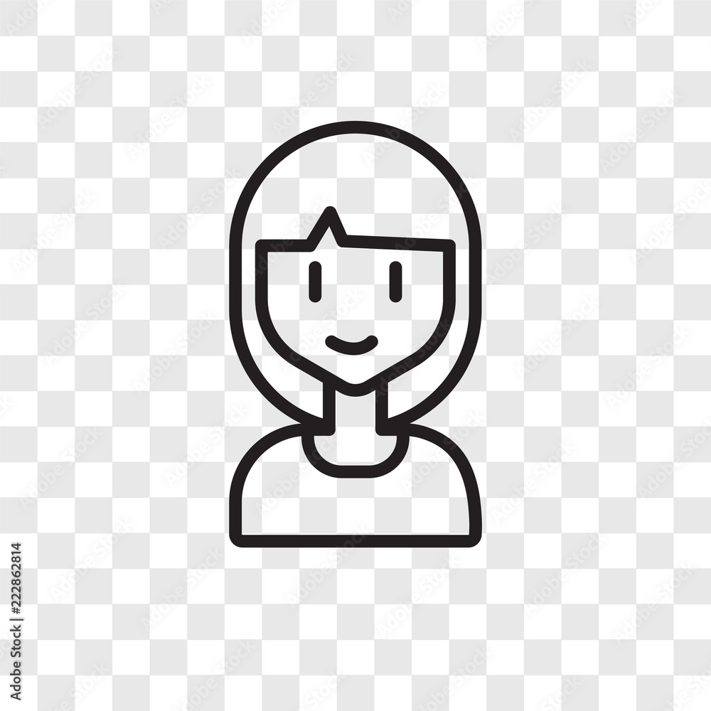 Women vector icon isolated on transparent background, Women logo design ...