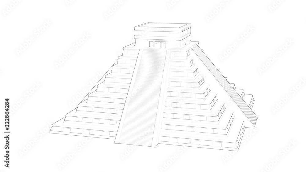 Temple of Kukulkan. Mayan pyramid. Chichen Itza. Yucatan, Mexico ...