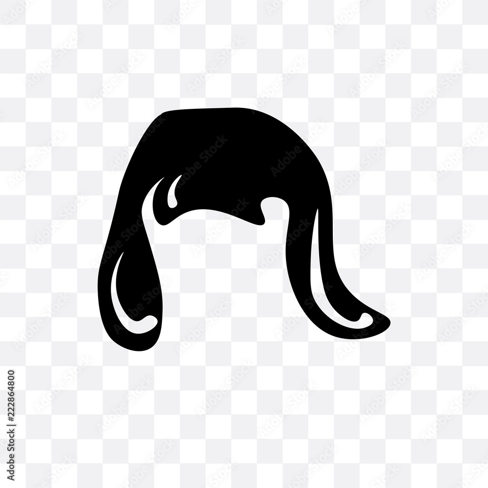 human black hair shape icon isolated on transparent background. Simple ...