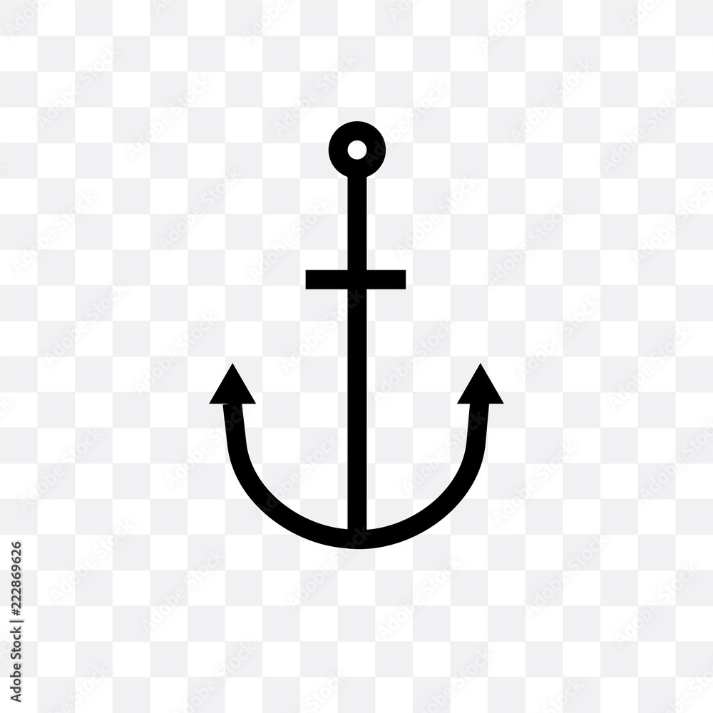 anchor icon isolated on transparent background. Simple and editable ...