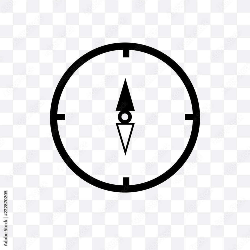 map and compass orientation tools icon isolated on transparent ...