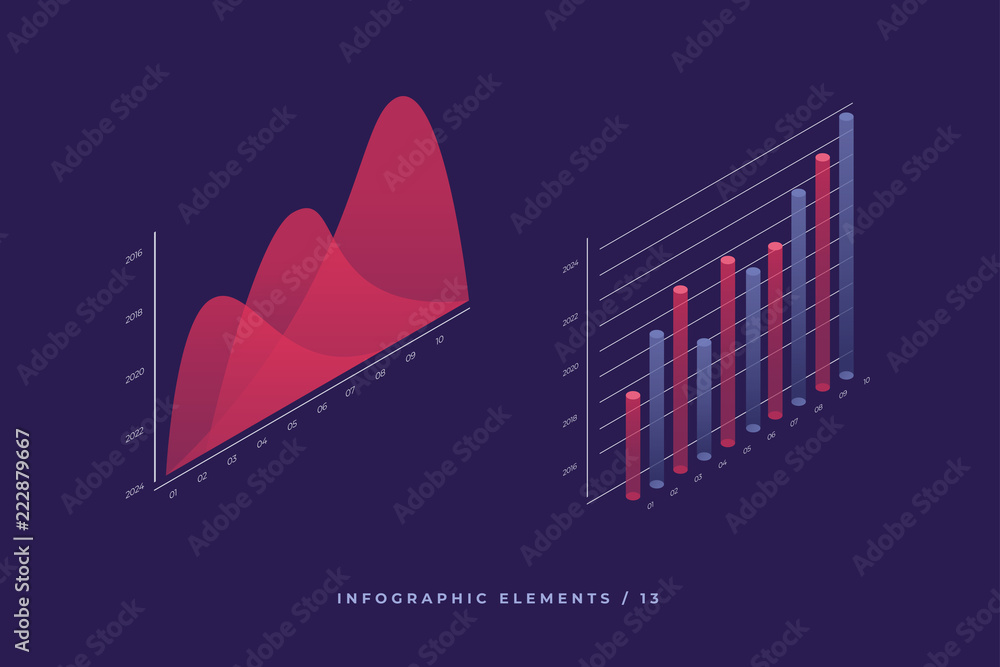 Infographic vector elements. Illustration of data financial graphs or ...
