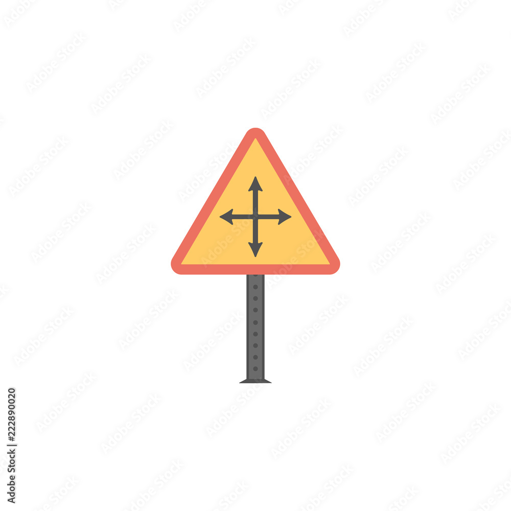 Severe weather colored icon. Element of road signs and junctions icon ...