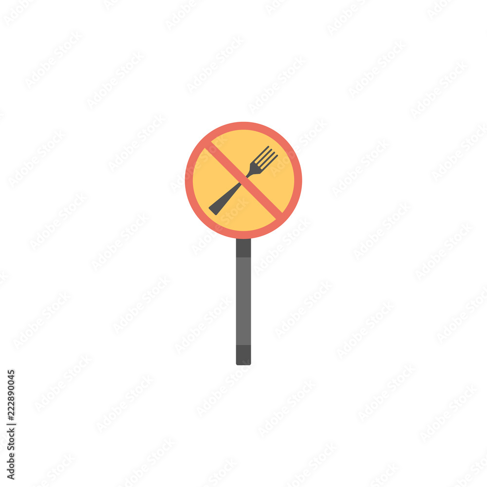 No dining colored icon. Element of road signs and junctions icon for ...