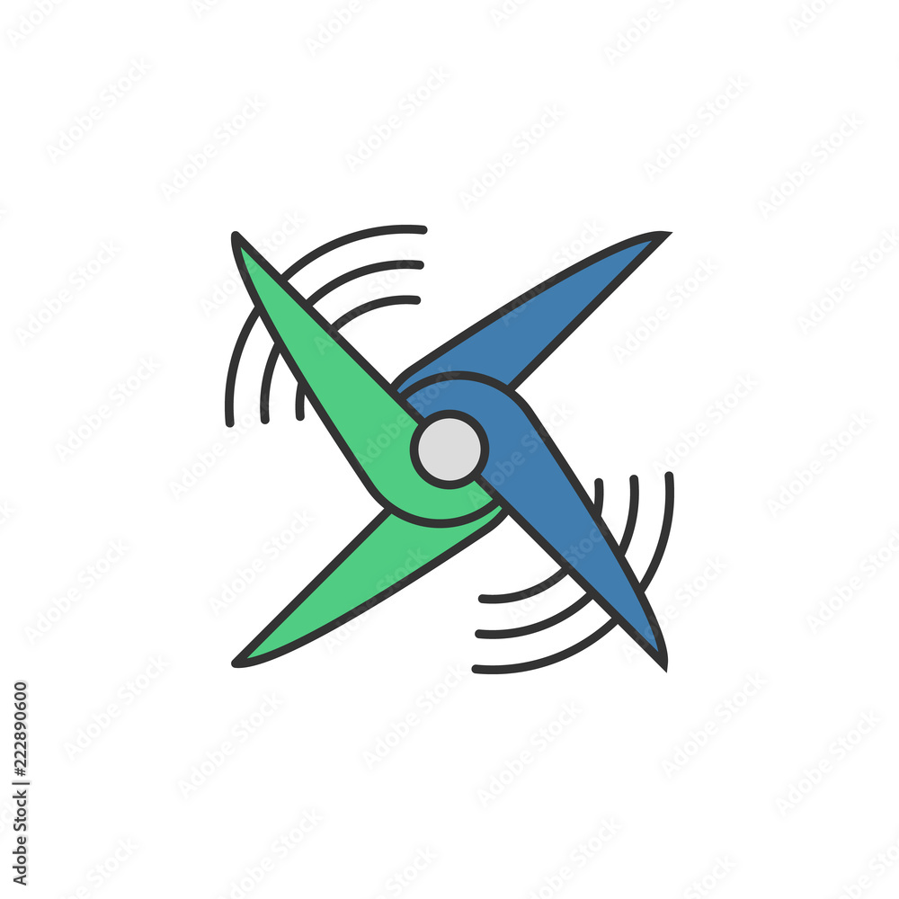 Virtual fan blade colored icon. Element of Virtual reality icon for ...
