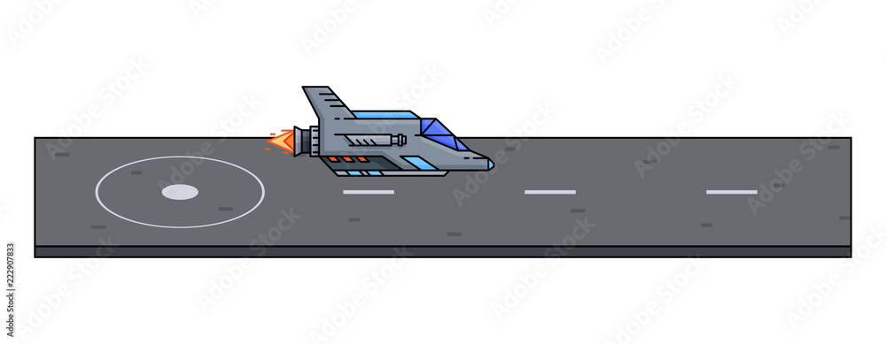 Objects of 2d platformer, game interface, 8-bit game, fly spacecraft ...