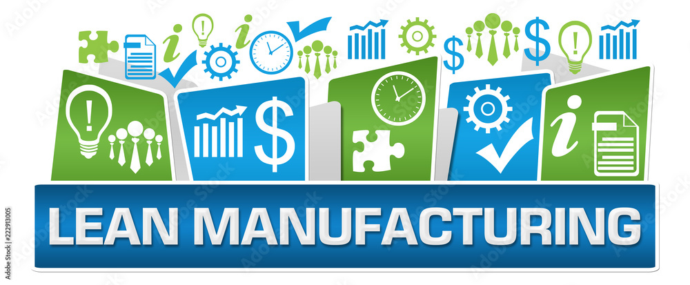 Lean Manufacturing Green Blue Business Symbols On Top Stock ...