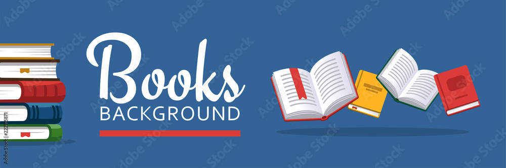 Books illustration. Library research. Scholarship concept. Literature ...