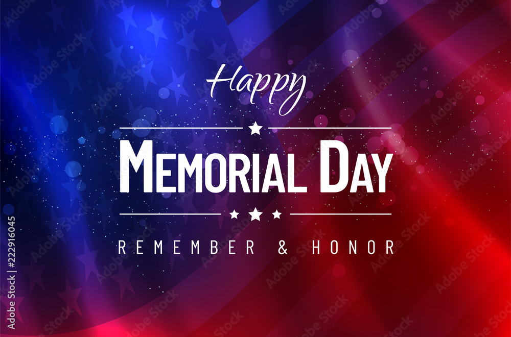 Memorial Day - Remember and Honor - USA flag background Stock Vector ...