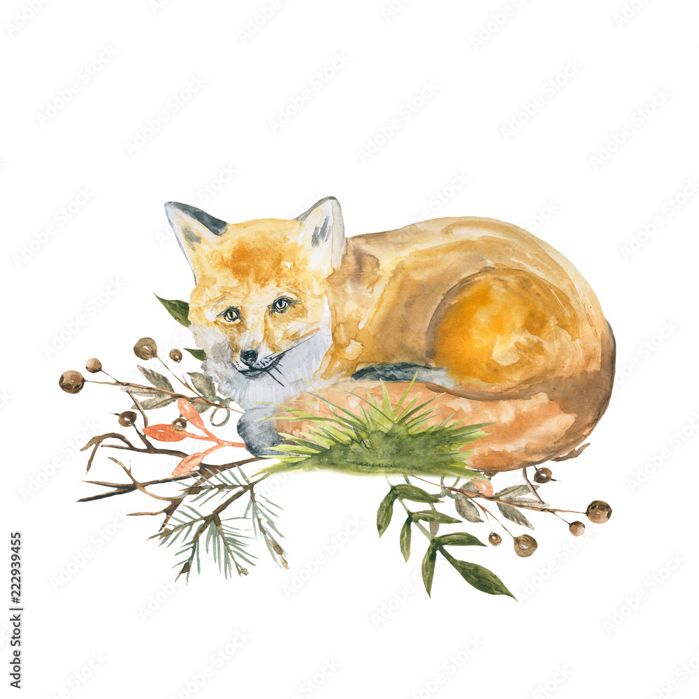 Simple Fox Watercolor