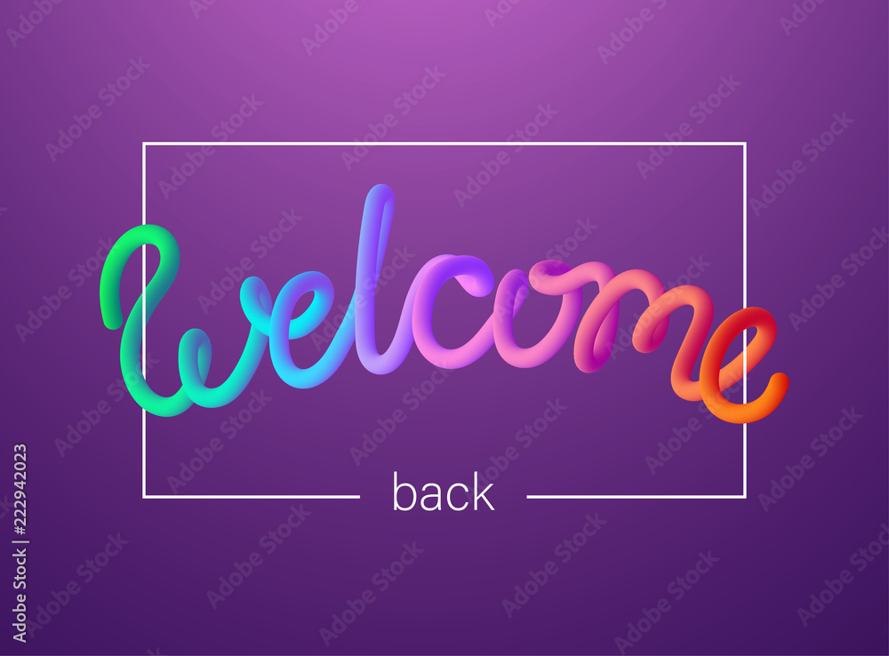 Purple welcome back poster with spectrum inscription. Stock Vector ...