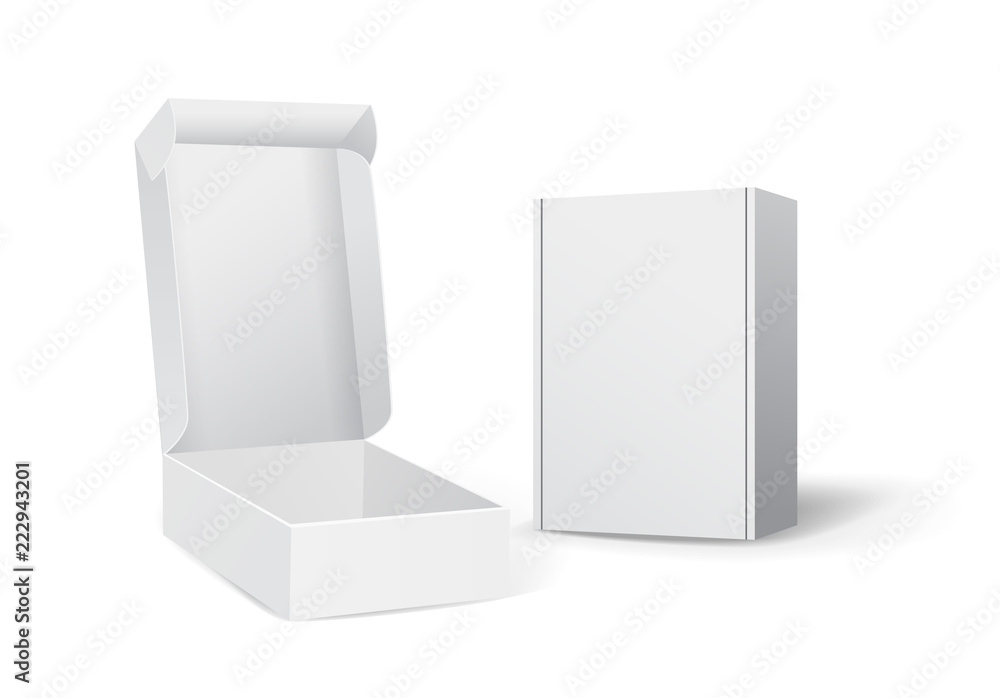 Set of small white cardboard boxes mockups. Template for product ...