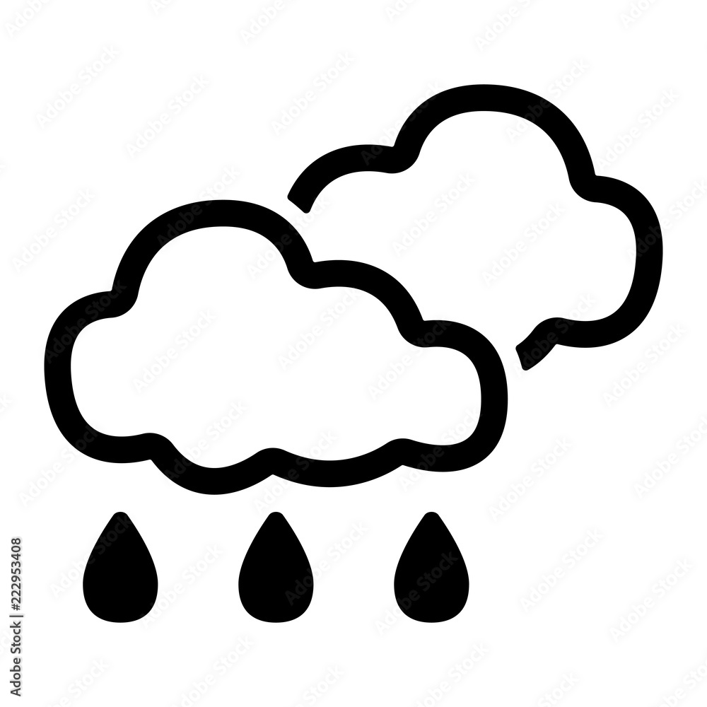 Wetter Icon - Regen Stock-Vektorgrafik | Adobe Stock