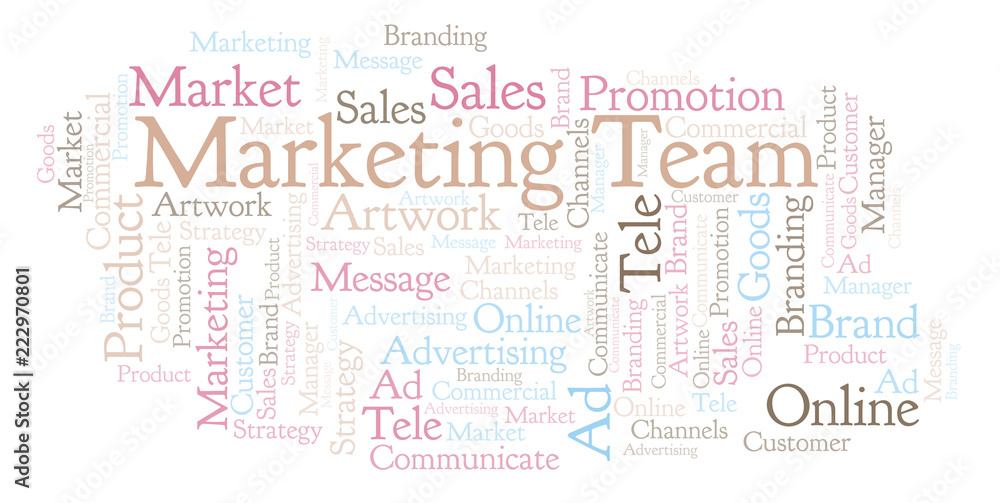 Word cloud with text Marketing Team. Stock Illustration | Adobe Stock