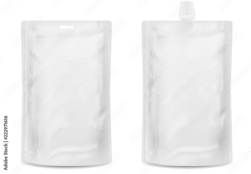 Plastic packaging on white background,packing with tube.Blank packaging ...