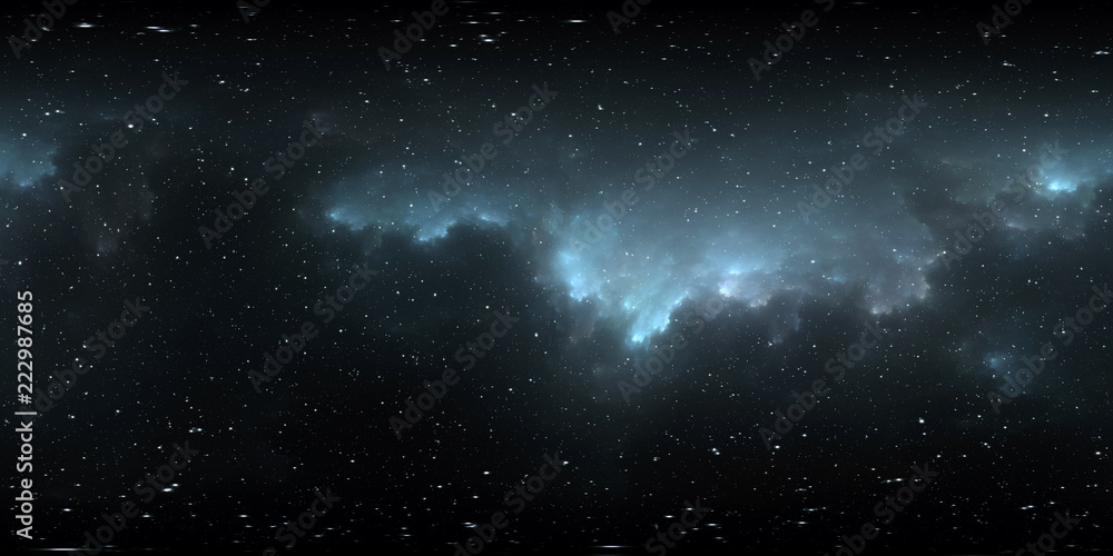 360 degree space nebula panorama, equirectangular projection ...