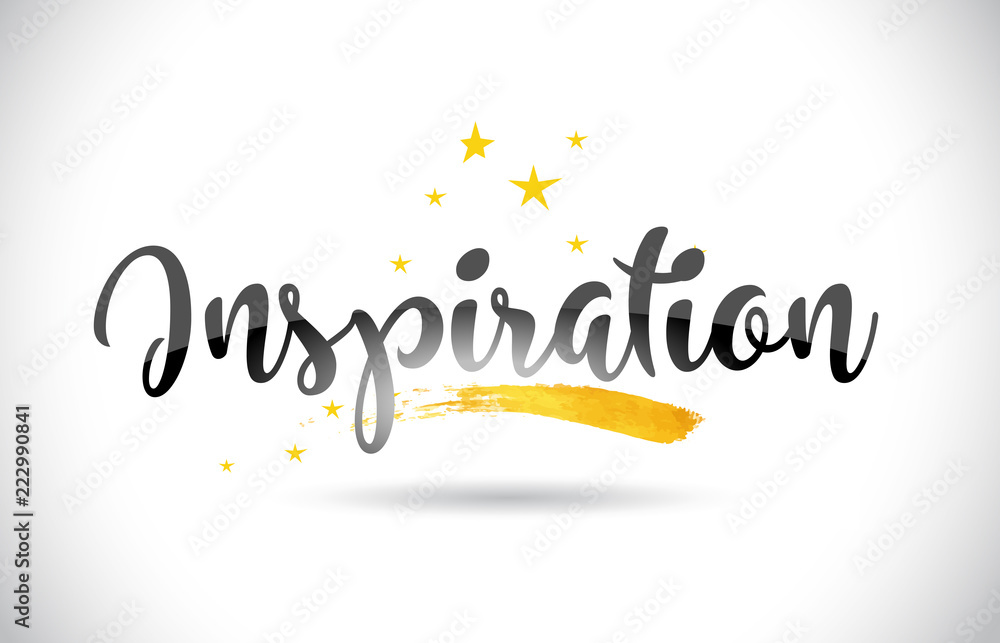 Inspiration Word Vector Text with Golden Stars Trail and Handwritten ...
