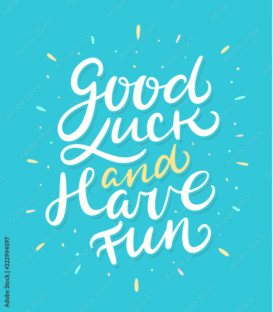 Good luck and have fun. Farewell card. vector de Stock | Adobe Stock