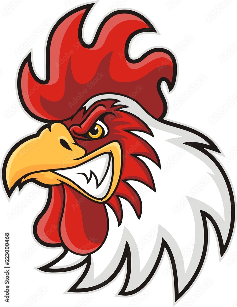 chicken head mascot, vector illustration Stock Vector | Adobe Stock