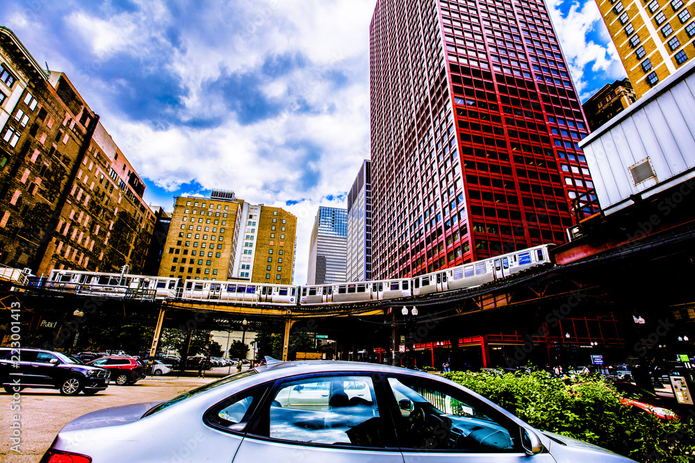 Chicago CTA Skyline Stock Photo | Adobe Stock