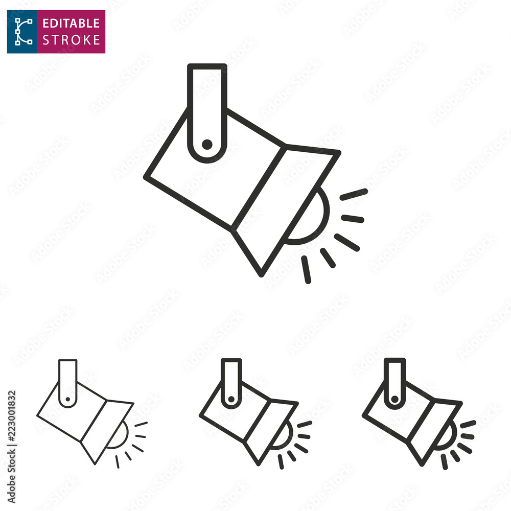 Spotlight line icon on white background. Editable stroke. Stock Vector ...