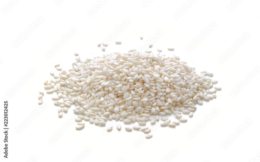 White sesame on white background Stock Photo | Adobe Stock
