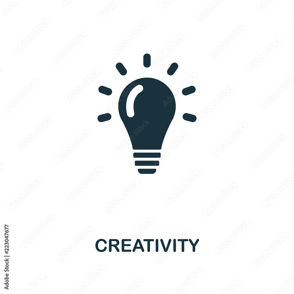 Creativity icon. Monochrome style design from business icon collection ...