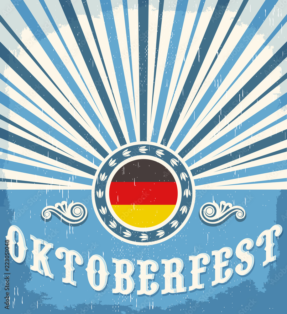 Oktoberfest vintage celebration poster design Vector old paper ...