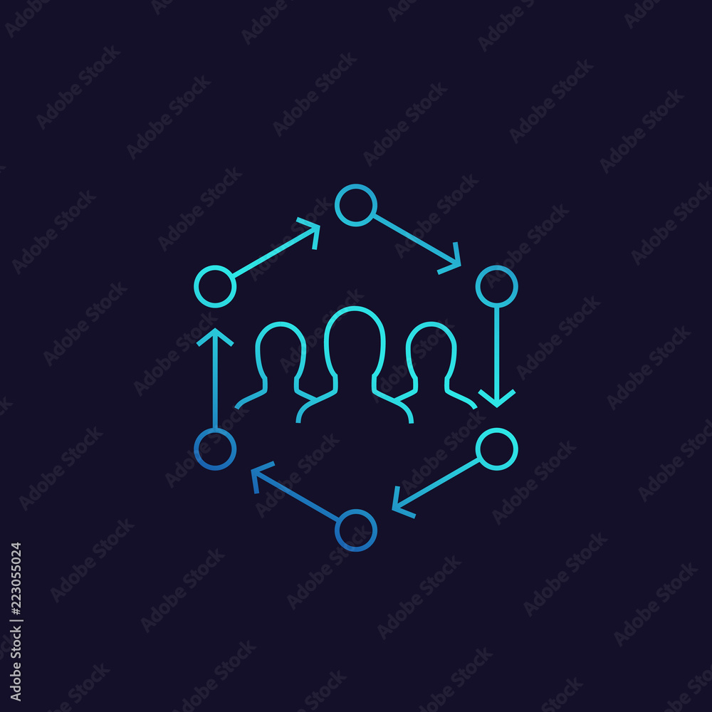 people interacting, vector linear icon Stock Vector | Adobe Stock