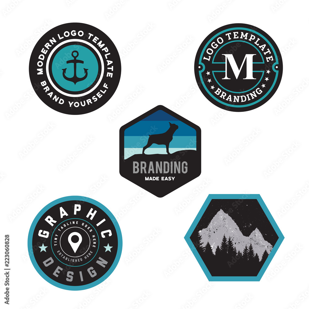 Badge Style Graphic Design Logo Vector Pack for Branding Business ...