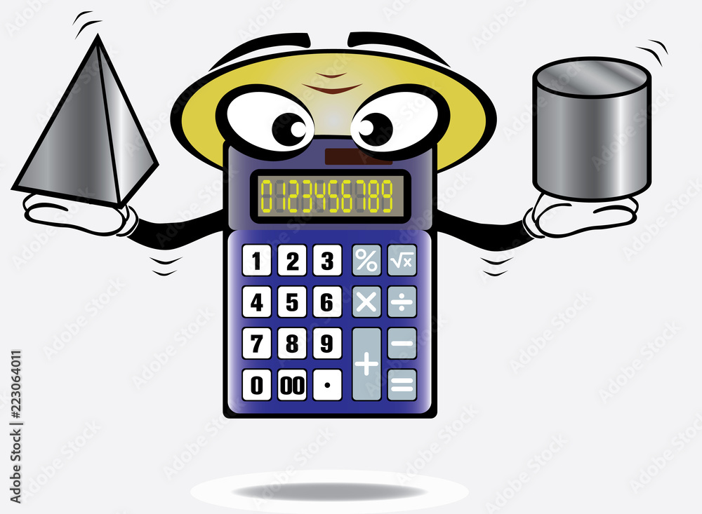 Animated Cartoon Calculator 2 on white background Stock Vector | Adobe ...