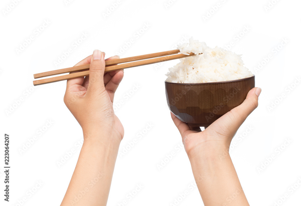 Bowl Of Rice With Chopsticks