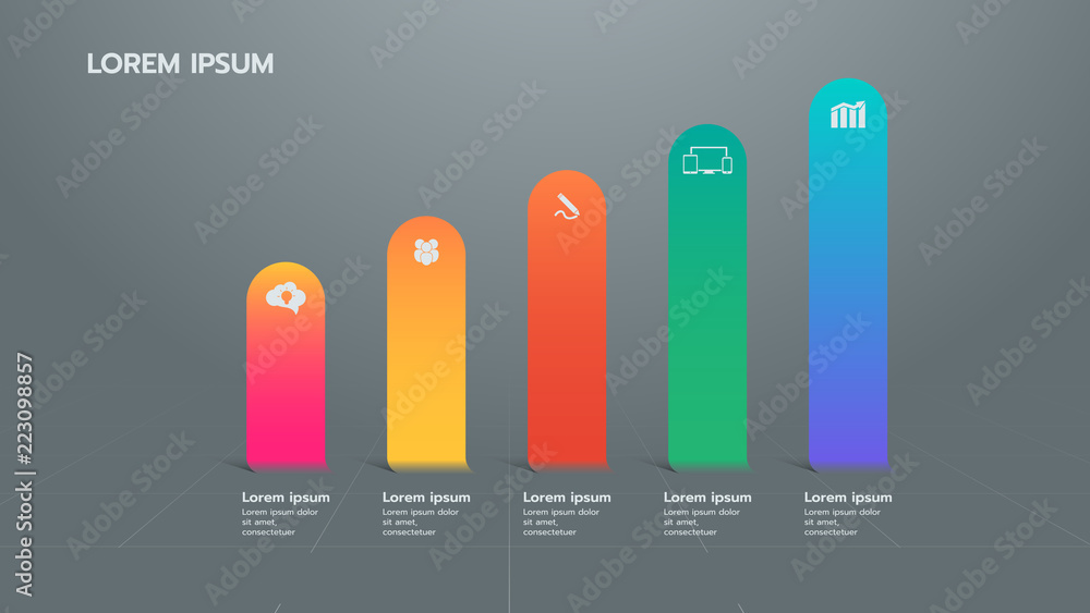 Infographic bar graph template easy to used for workflow layout ...