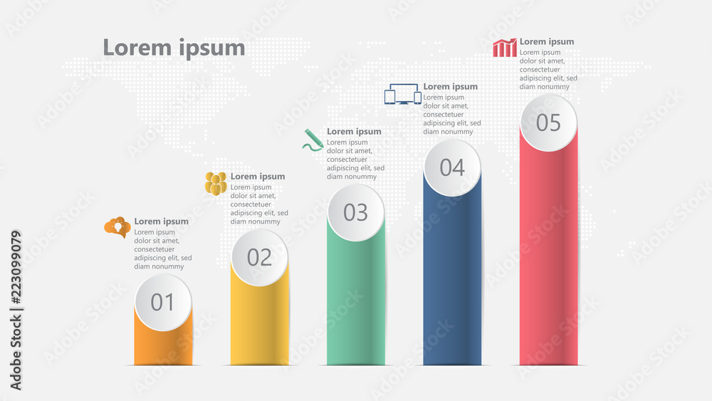 Infographic bar graph template easy to used for workflow layout ...