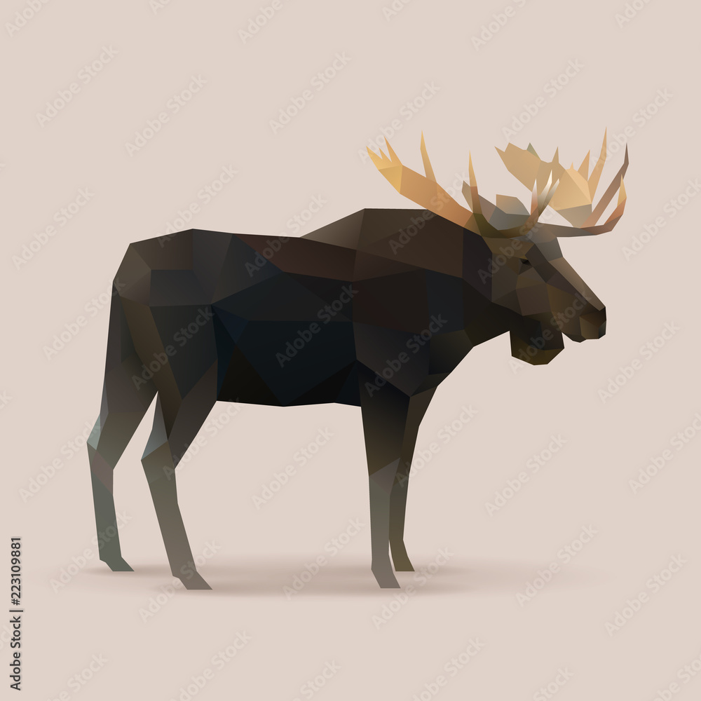 moose male Polygon vector illustration Stock Vector | Adobe Stock