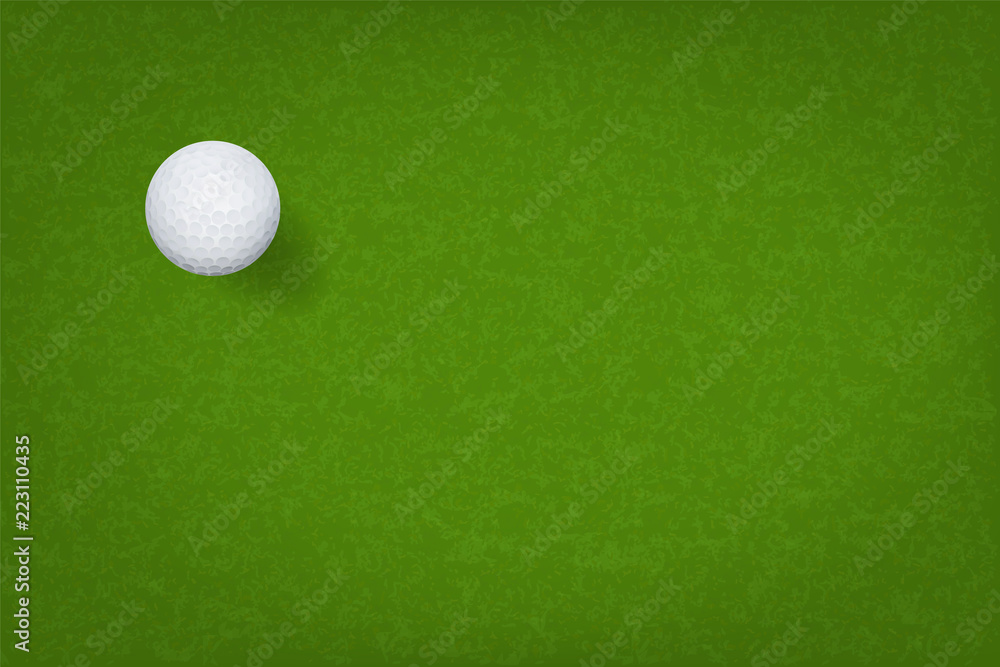 Golf ball on green grass texture background. Vector. Stock Vector ...