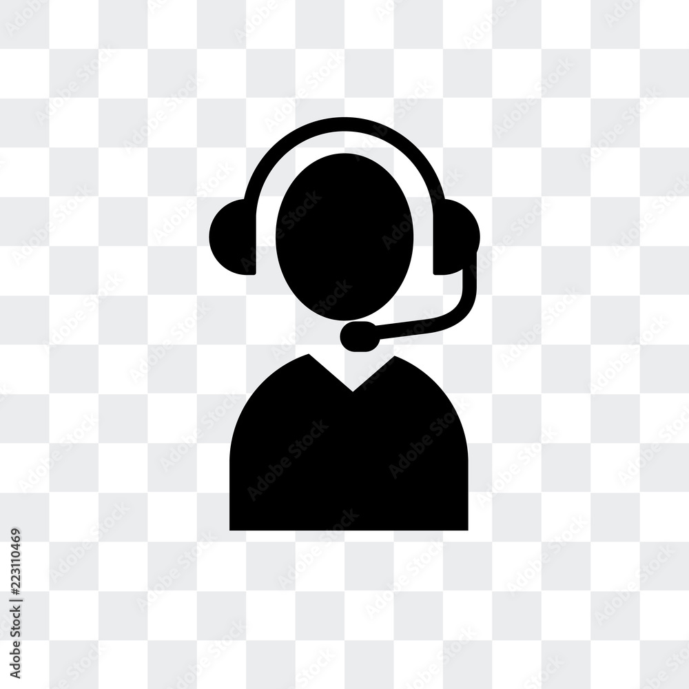 telemarketer icon isolated on transparent background. Modern and ...