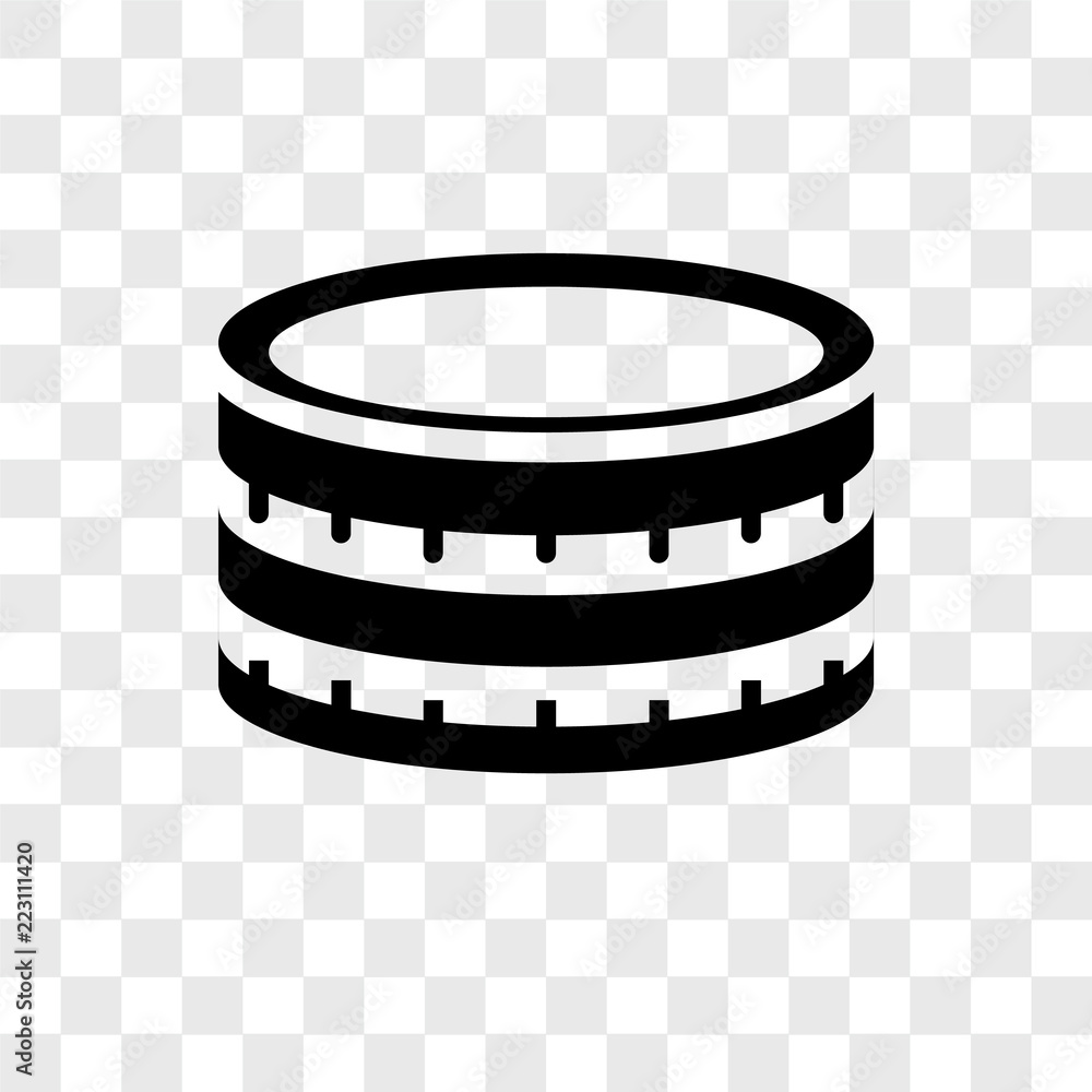 drum icons isolated on transparent background. Modern and editable drum ...