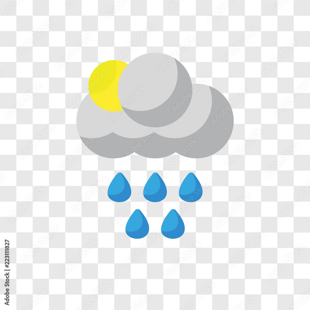 Rain vector icon isolated on transparent background, Rain logo design ...