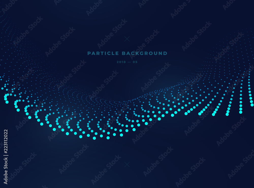 Particle wave, vector dotted illustration Stock Vector | Adobe Stock