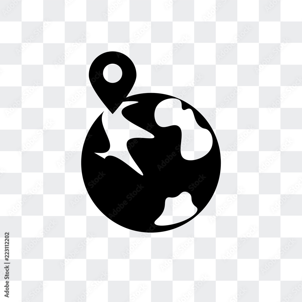 planet earth icon isolated on transparent background. Modern and ...