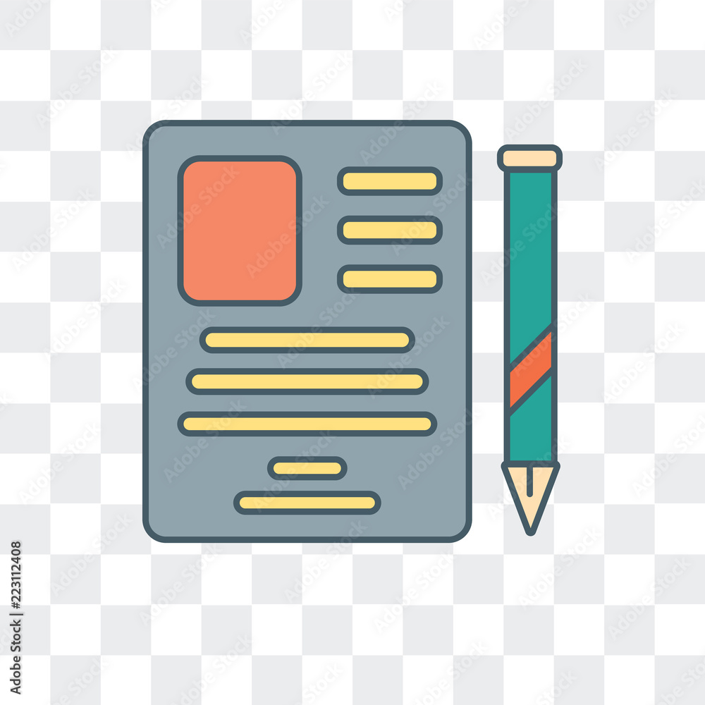 resume icon isolated on transparent background. Modern and editable ...