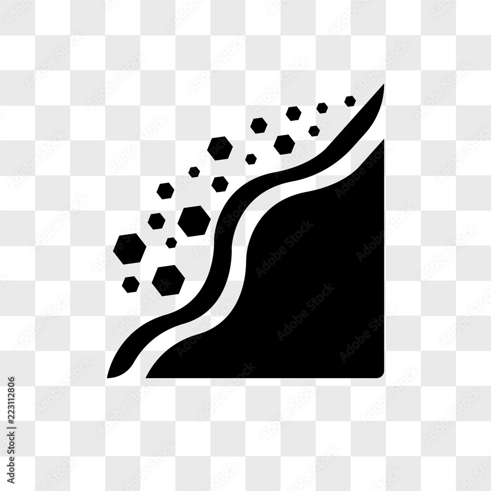 Landslide vector icon isolated on transparent background, Landslide ...