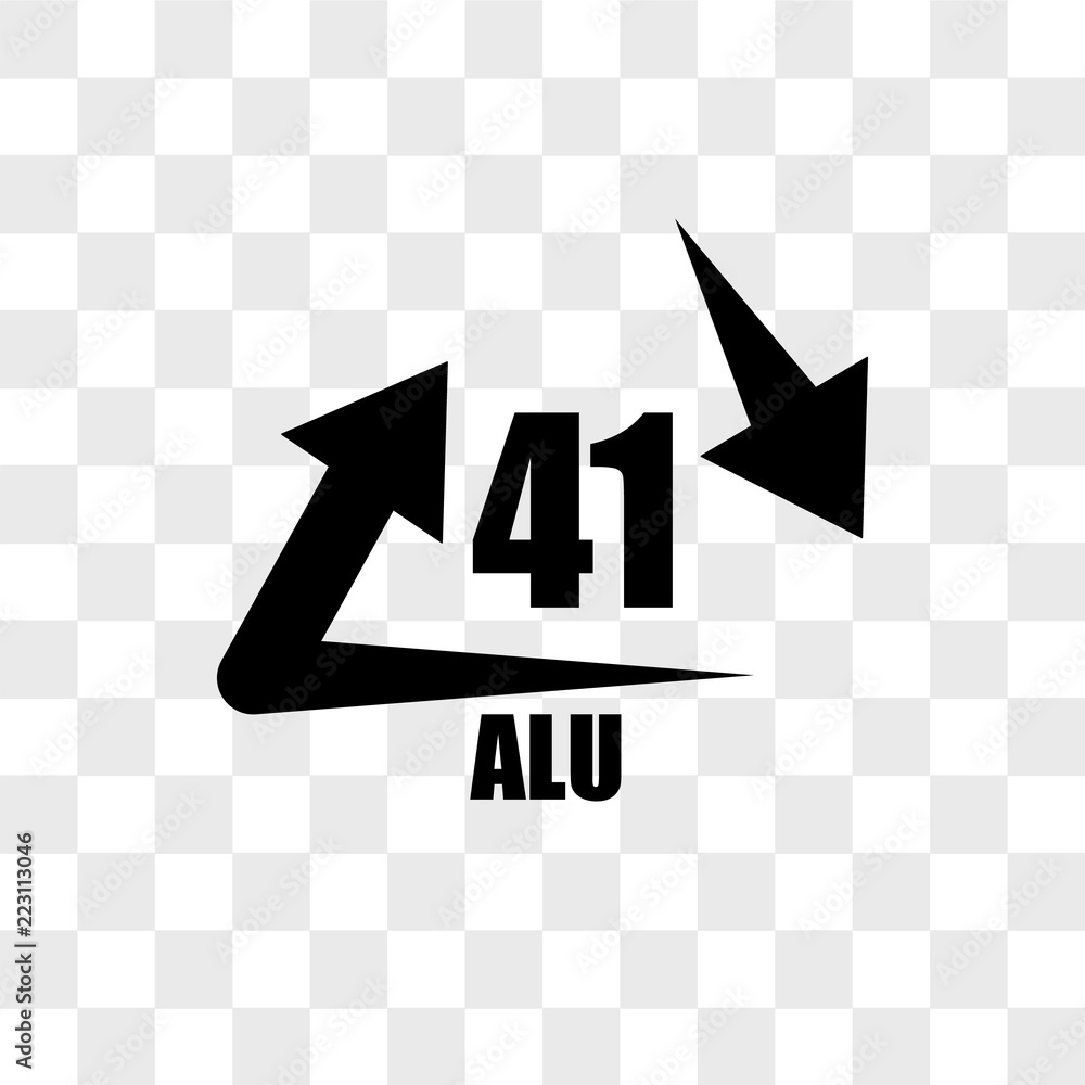 41 ALU vector icon isolated on transparent background, 41 ALU logo ...